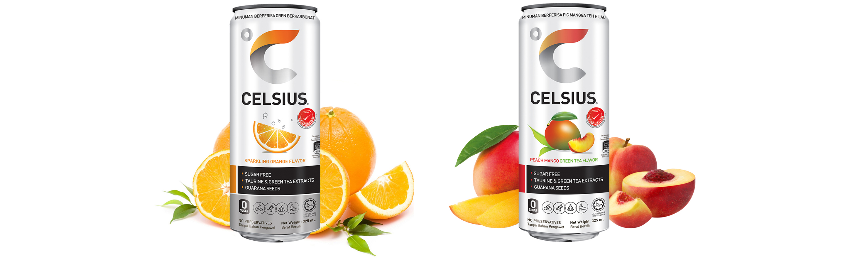 Celsius គ្មានជាតិស្ករ ល្អលើសភេសជ្ជៈប៉ូវកម្លាំងធម្មតា